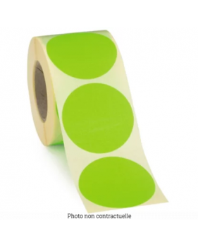 ETIQUETTE VELIN RONDE Ø38 VERT FLUO