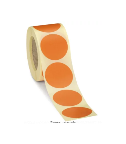 ETIQUETTE VELIN RONDE Ø30 ORANGE FLUO